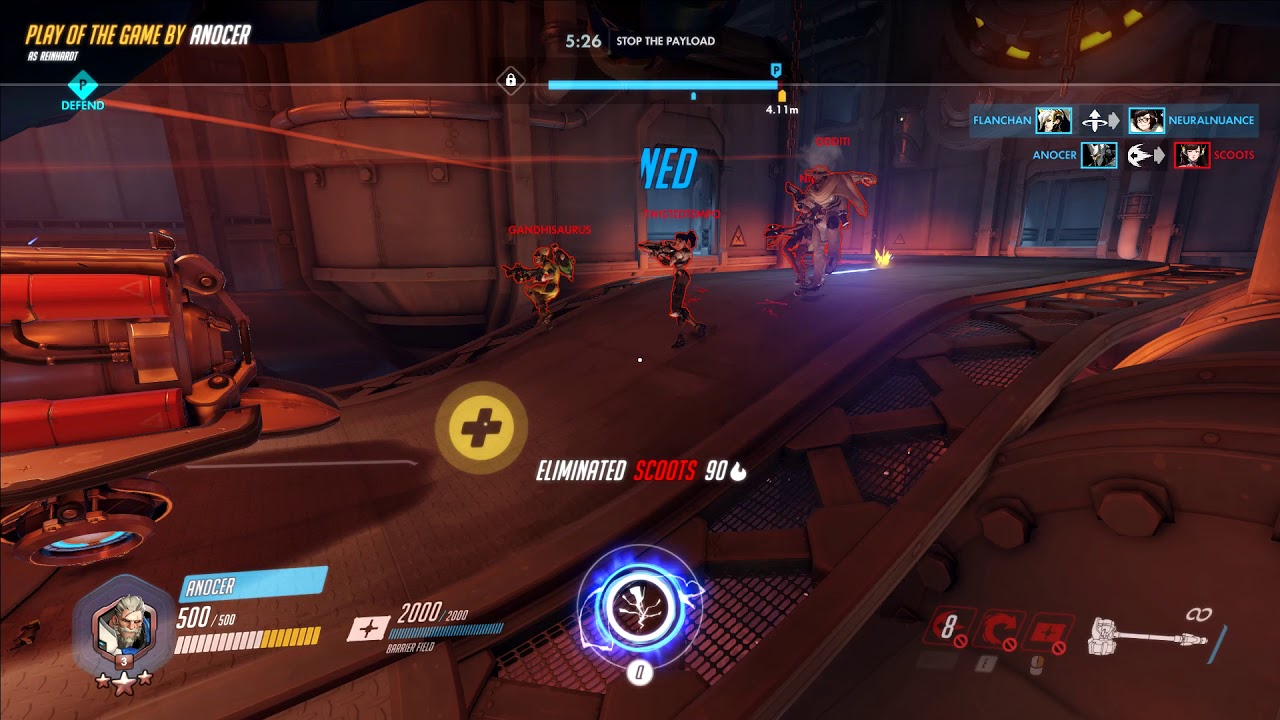 Overwatch Reinhardt charge evasion + ultimate for Play of the Game ...