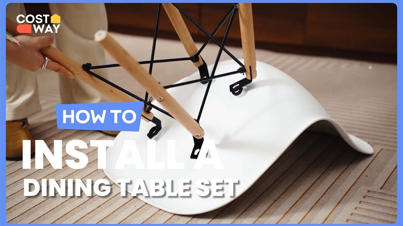 How to Install the 5 Pieces Dining Table Set With Solid Wood Leg ...