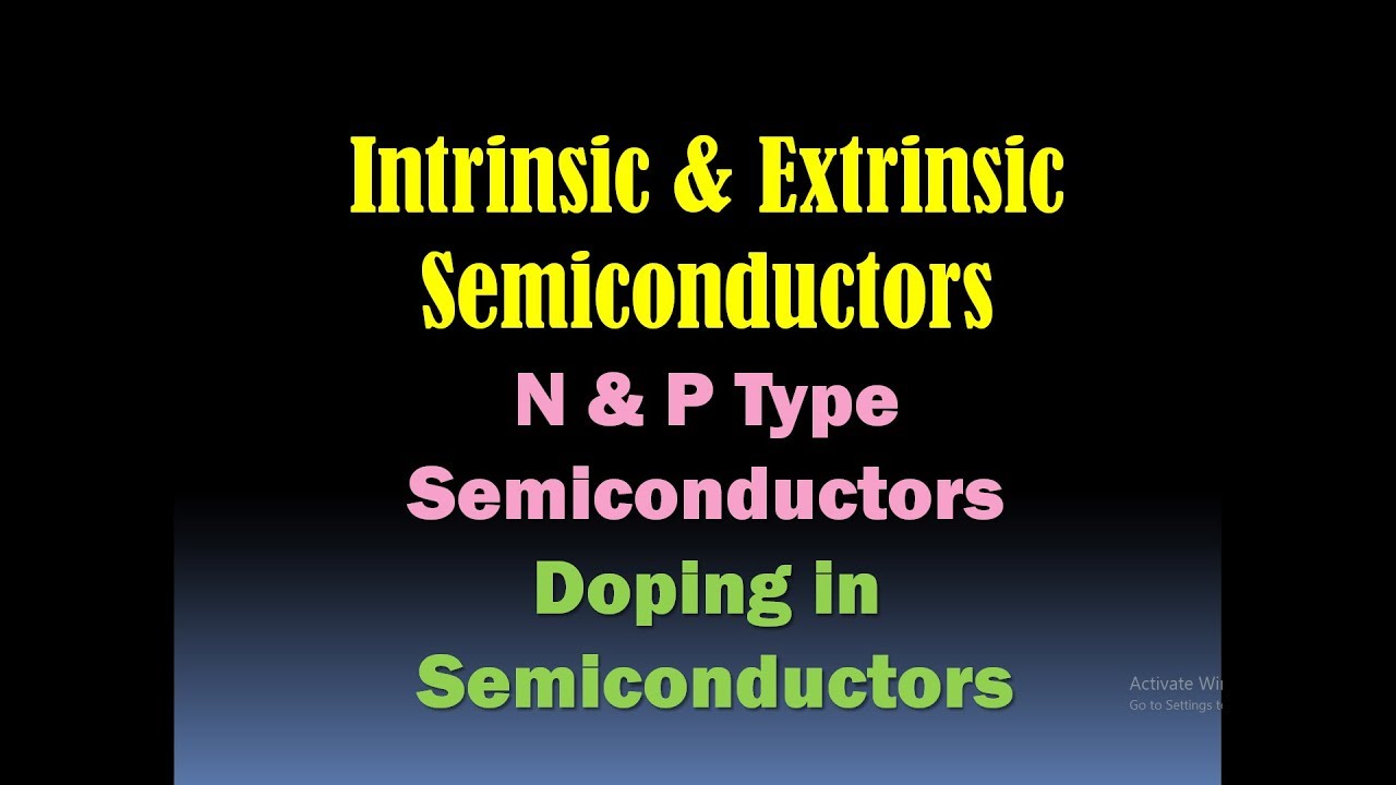 Intrinsic and Extrinsic Semiconductors, N and P Type Semiconductors and ...