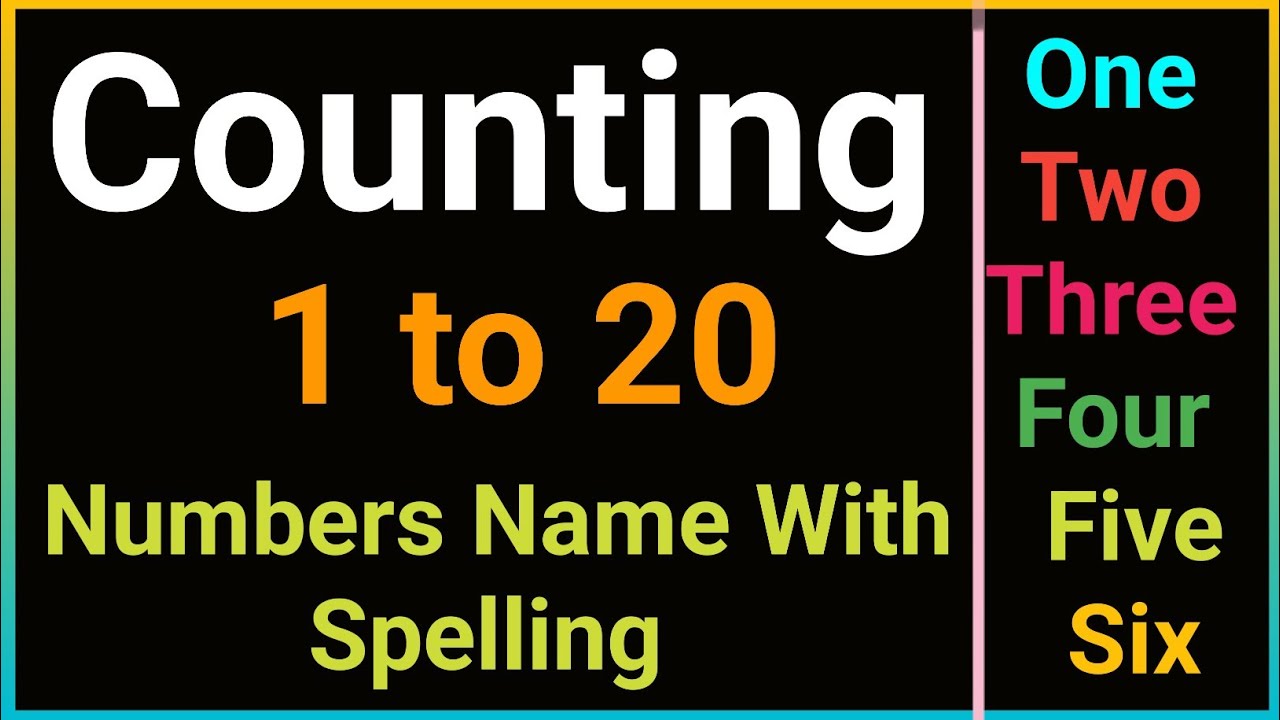 Counting 1 to 20 numbers with spelling | Numbers name | ginti 123 in ...