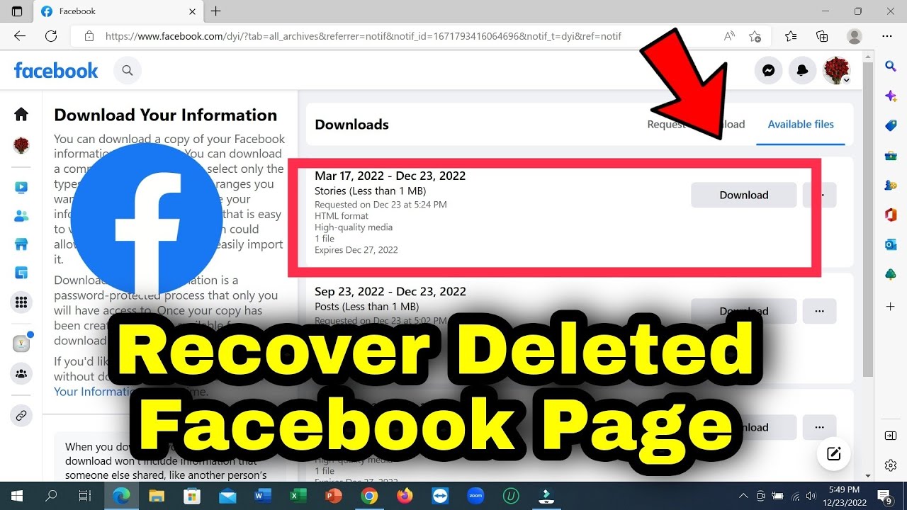 How To Recover Deleted Pages & Profiles on Facebook - YouTube