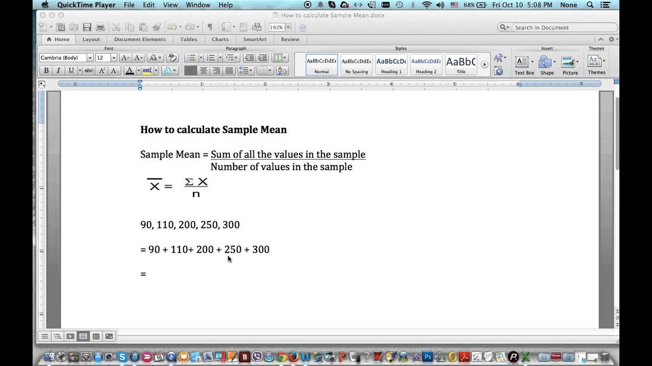 How To Calculate Sample Mean YouTube How To Calculate Sample Mean YouTube