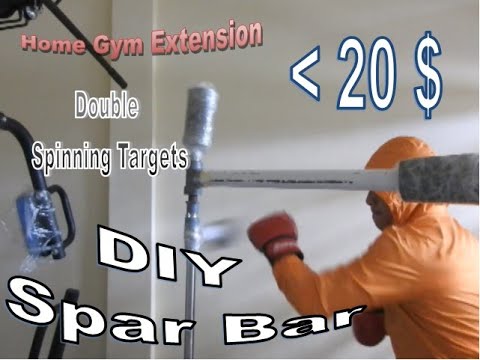 DIY Double Spinning Targets Spar Bar Home Gym Extension - YouTube
