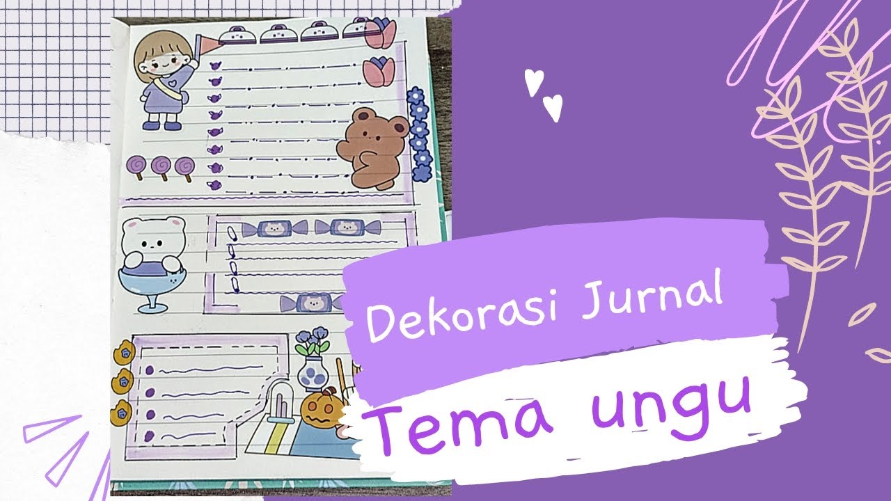 Dekorasi Jurnal Serba Warna Ungu | Sticker Ungu Lucu - Part 3 | Mama ...