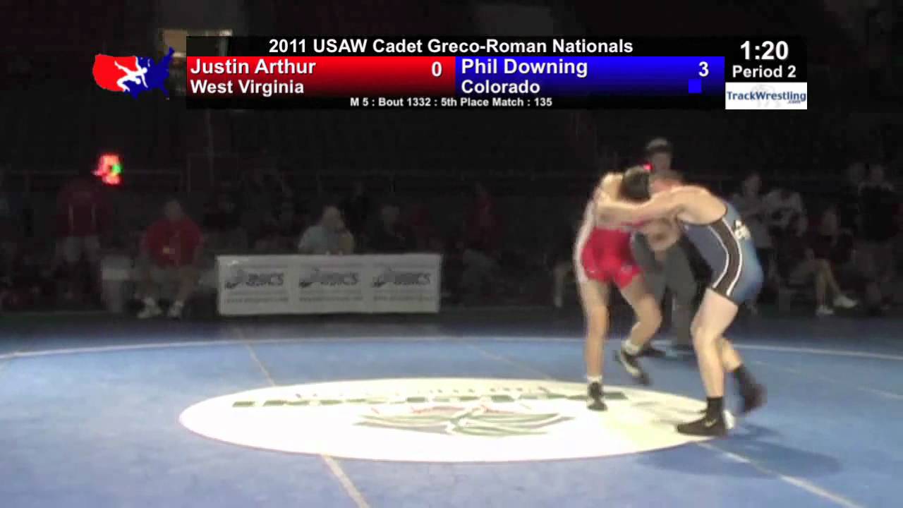 Cadet Greco 5th 135 - Phil Downing (CO) vs. Justin Arthur (WV) - YouTube