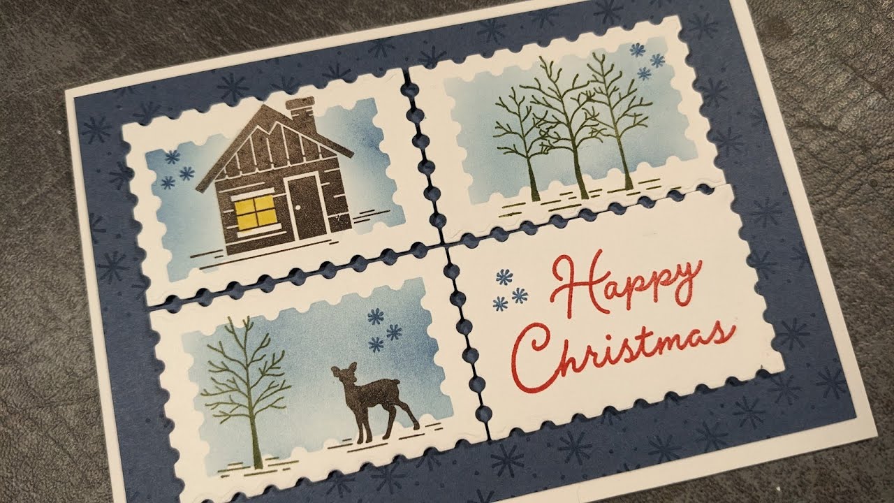 Revisited: Postage Stamp style cards - Christmas theme with Woodland ...