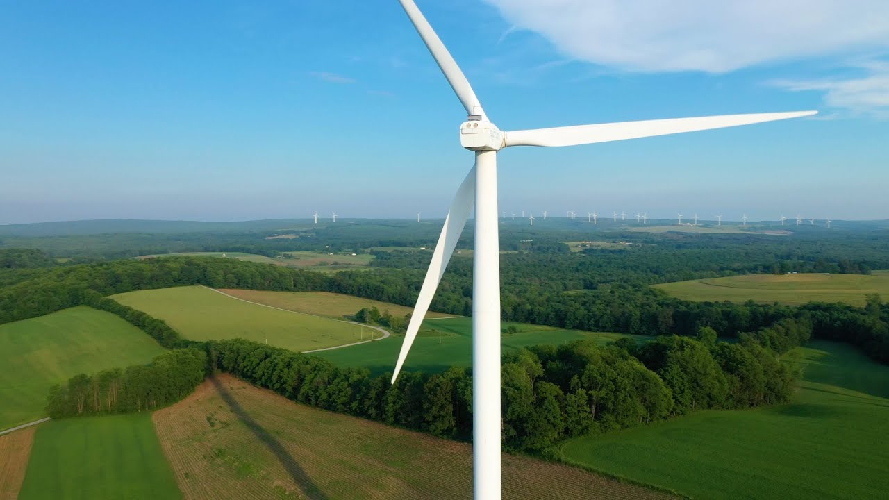 Wind Farm Aerial 4K - YouTube
