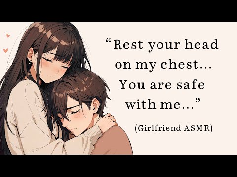 ASMR Falling asleep on your girlfriend's chest (anxiety/nightmares)(comfort)(heartbeat sounds)(F4M)
