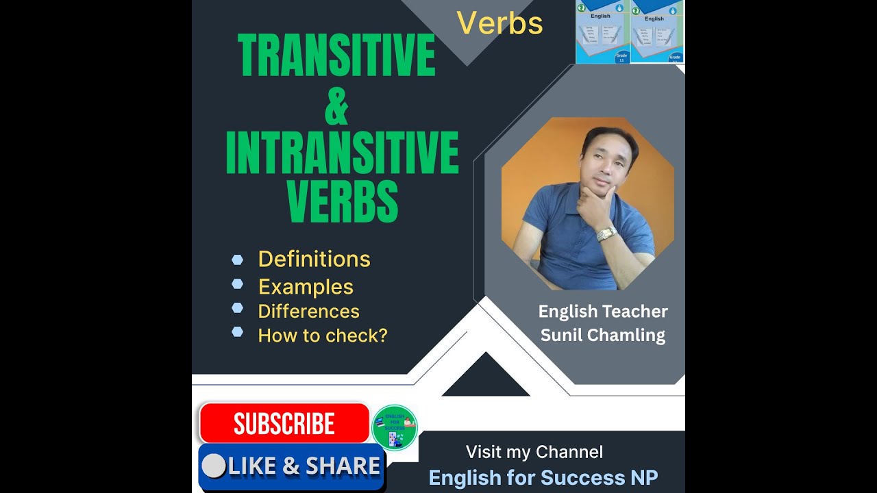 Class XI |Compulsory English | Unit 7 |Transitive verbs & intransitive ...
