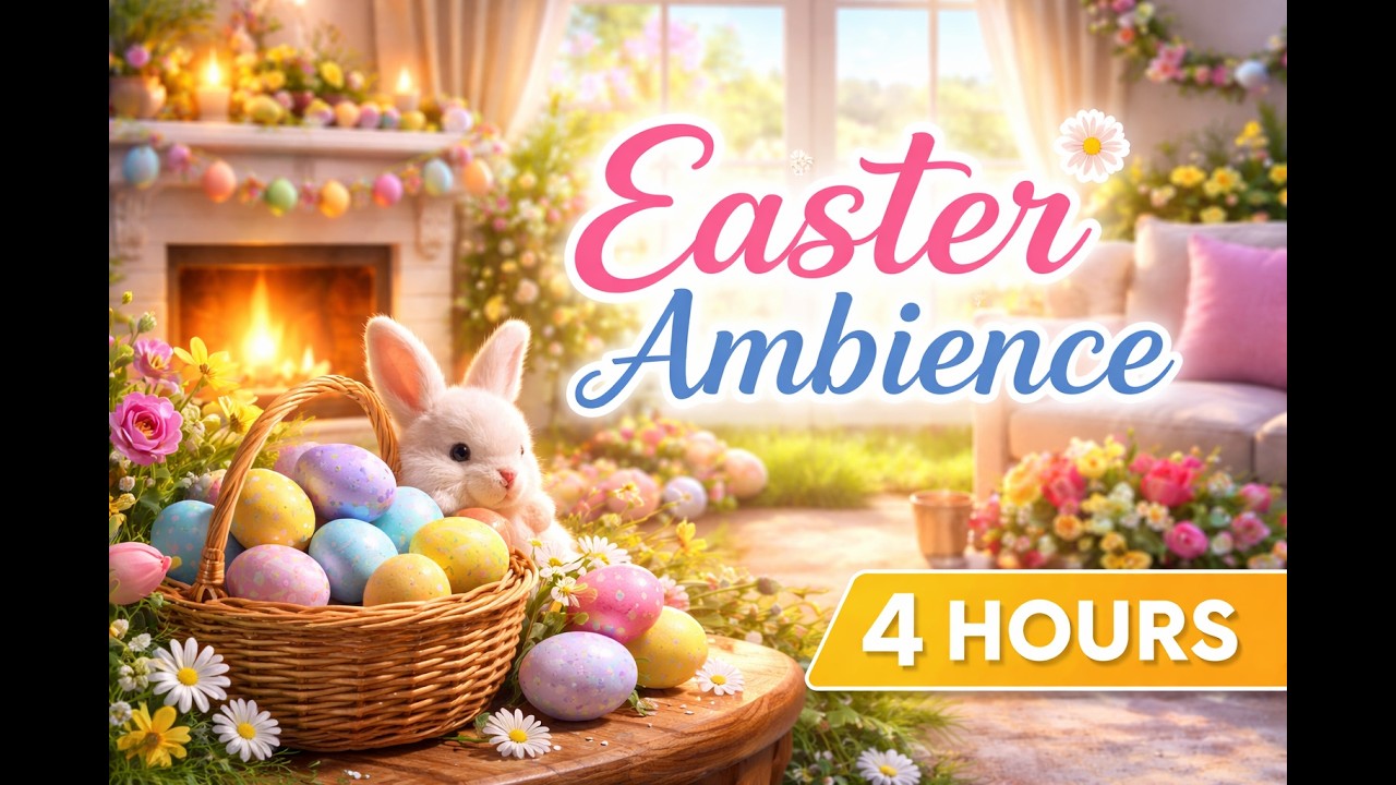 🐰 Easter Ambience 4K 🌸 Cozy Spring Background Music (4 Hours, No Ads ...
