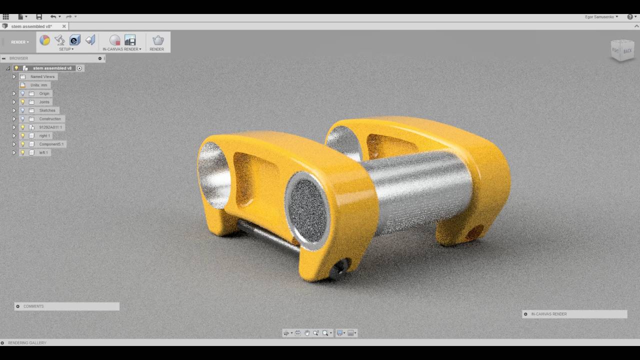 Fusion 360 Folding bike stem - YouTube