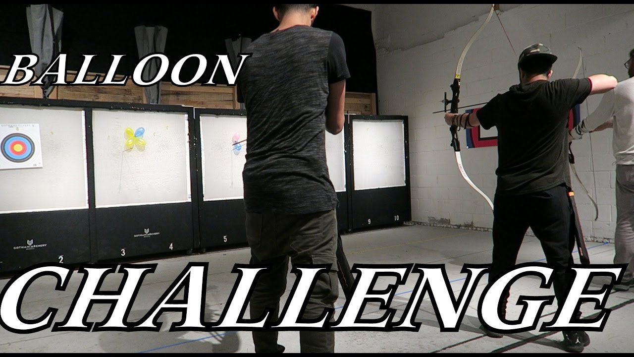 SHOOTING ARROWS AT BALLOONS CHALLENGE! - YouTube