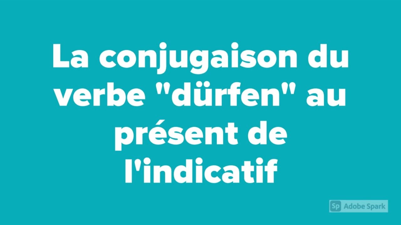 Conjuguer le verbe de modalité "dürfen" au présent en allemand - YouTube