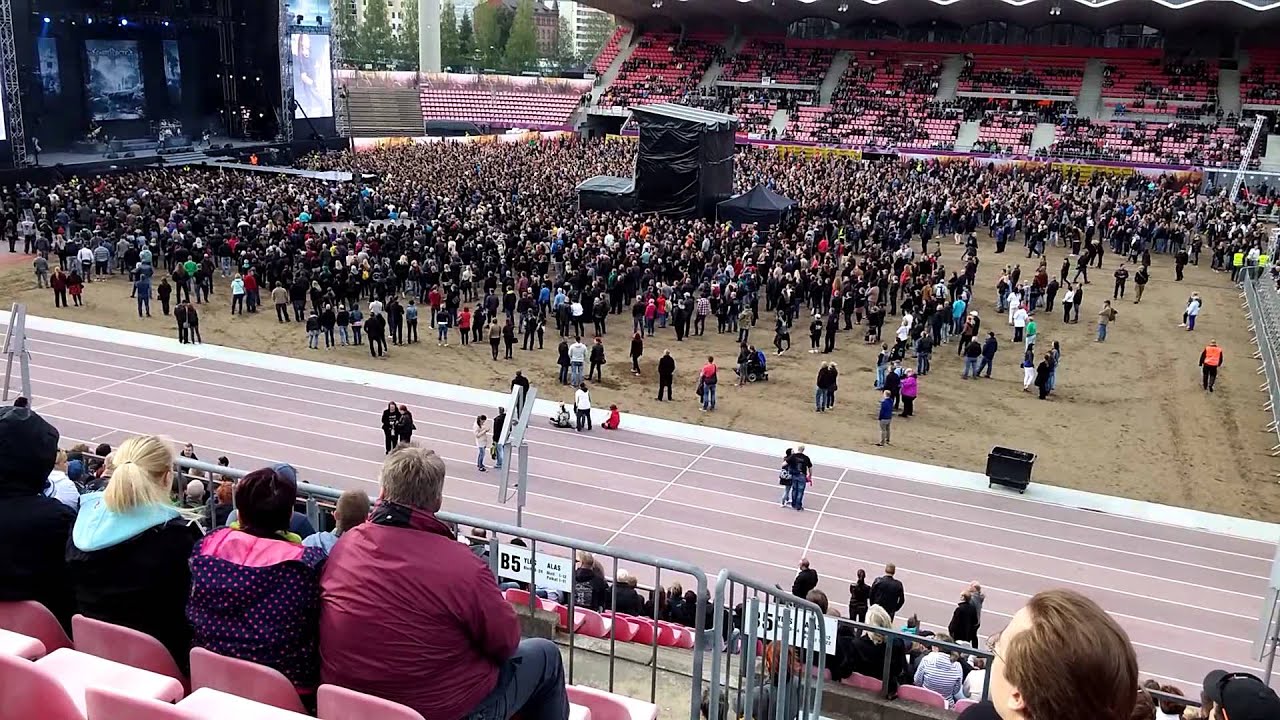 Girl having a funny dance for Sonata Arctica at Ratina Stadium Tampere ...