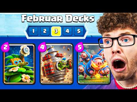 😱🥇TOP 5 *BEST* DECKS in FEBRUARY! | Recommendations for EVERYONE! | Clash Royale German