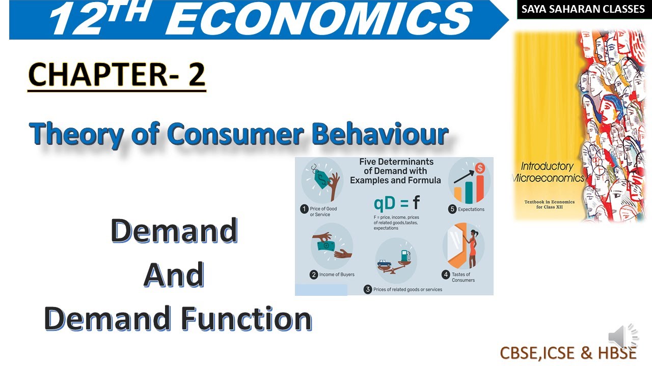 Demand And Demand Functions|| Theory Of Consumer Behaviour|| Class-12 ...