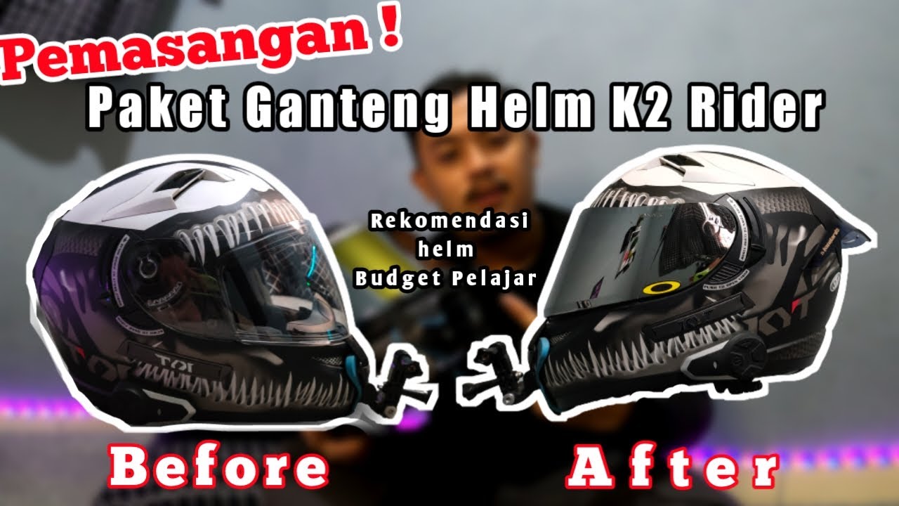 REVIUW PAKET GANTENG HELM KYT K2 RIDER VISOR IRIDIUM + SPOILER | AUTO ...