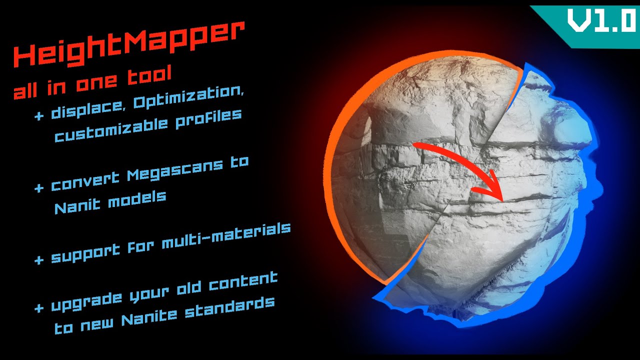HeightMapper UE5 geometry script tool - YouTube