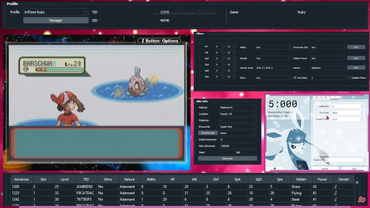 Feebas Friday Fishing - Square & star shiny hunt in Pokémon Ruby using ...