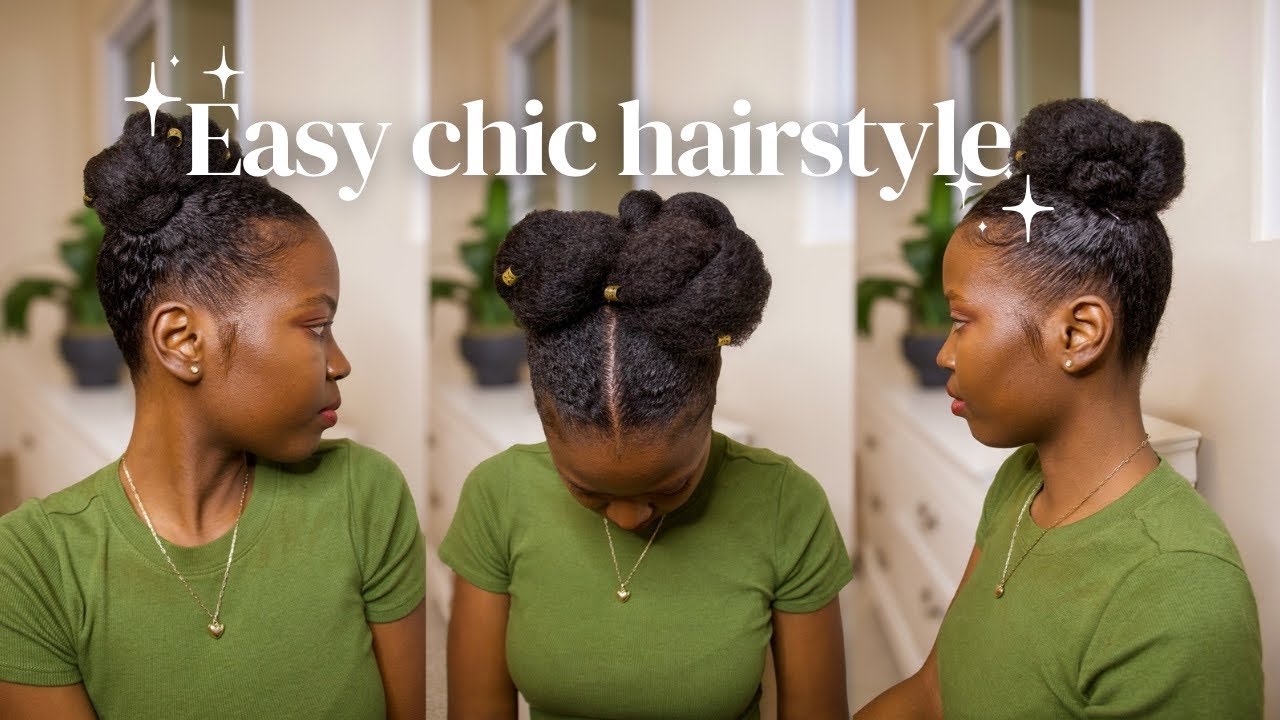 Quick & easy chic hairstyle for natural hair - HAIR TUTORIAL - YouTube