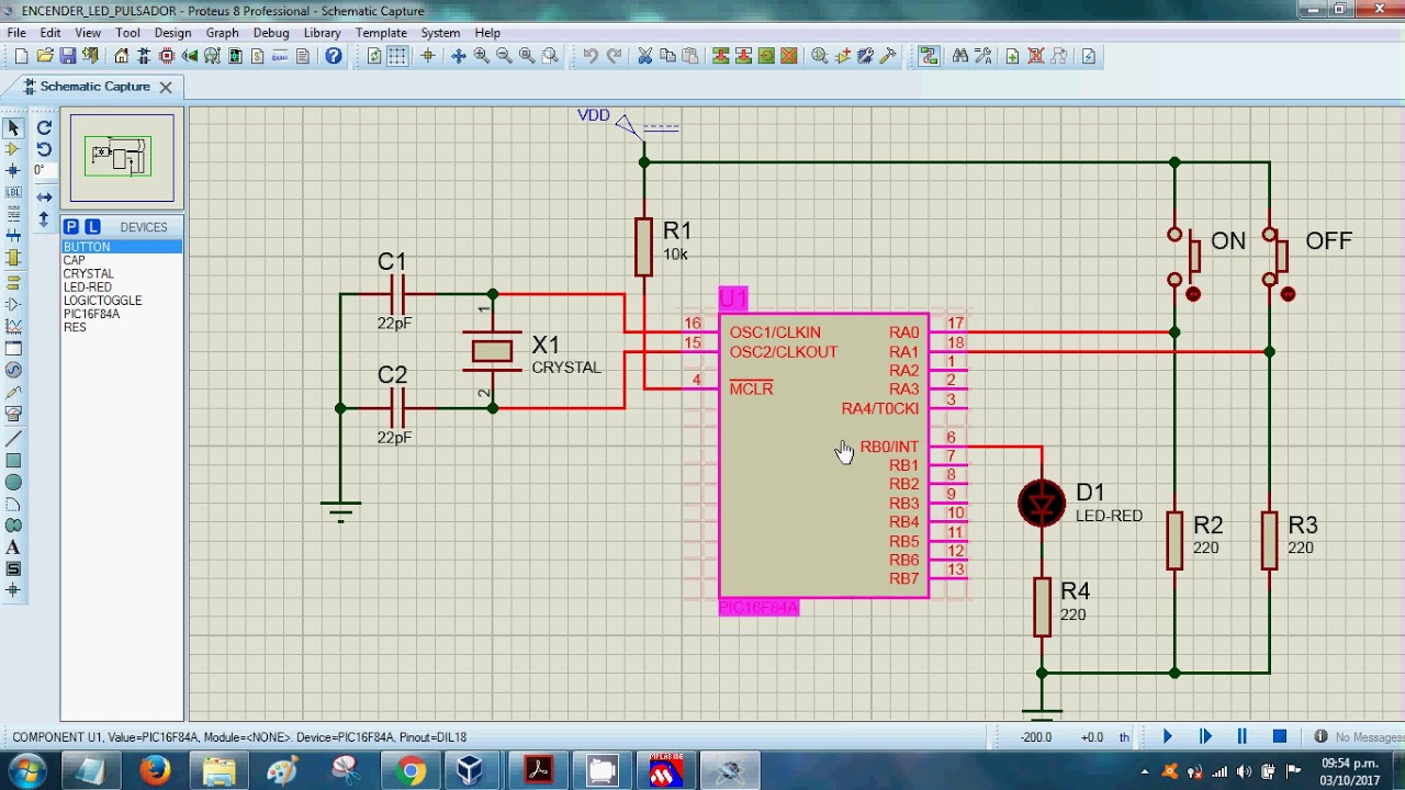MPLAB ENCENDER LED CON PULSADOR - YouTube