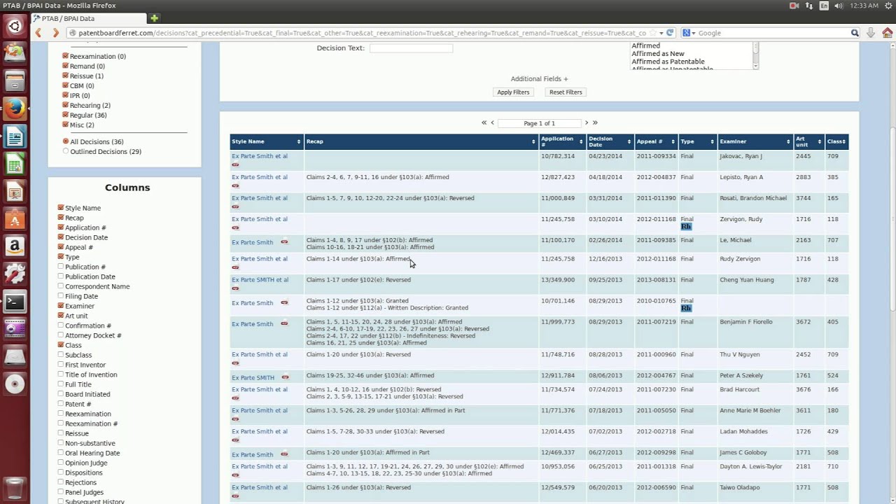 How to access PTAB decisions data using PatentBoardFerret.com - YouTube