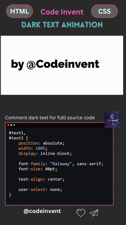 Create Dark text Animation using HTML CSS #coding #webdevelopment - YouTube