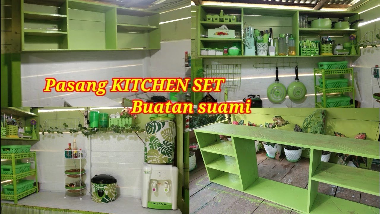 PASANG KITCHEN SET BUATAN SUAMI,kitchen set sederhana tanpa modal - YouTube