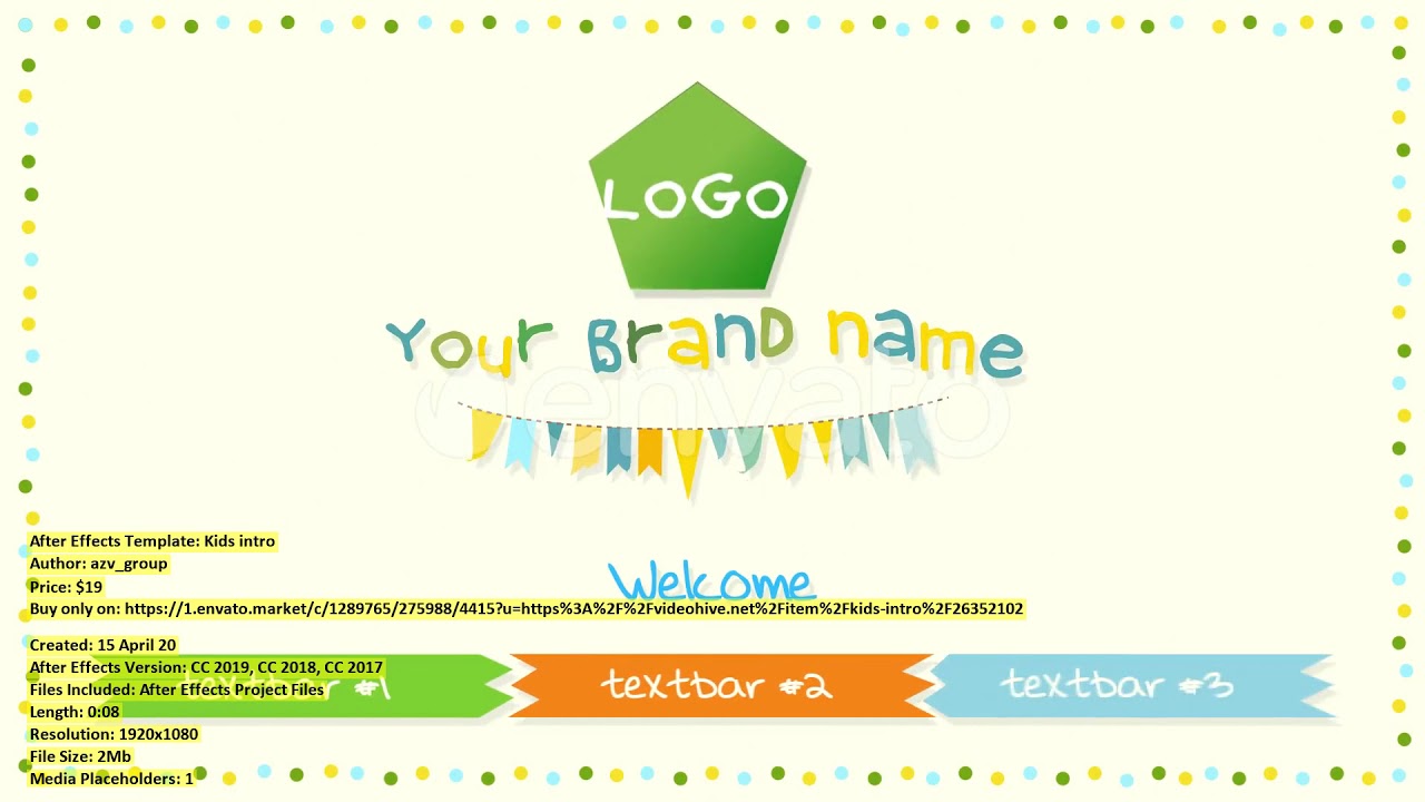 Kids intro | After Effects Template | VideoHive 26352102 - YouTube