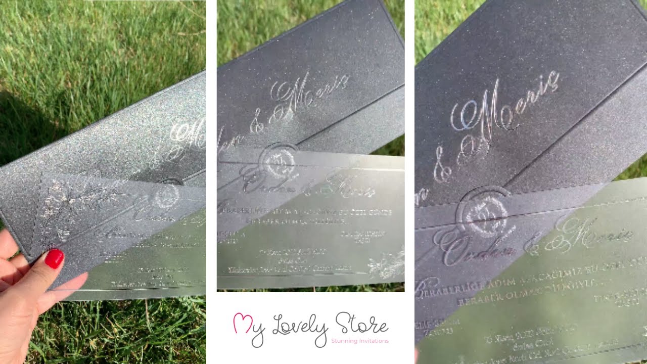 Unique Matte Acrylic Wedding Invitation, Customized Invitations, SKU ...