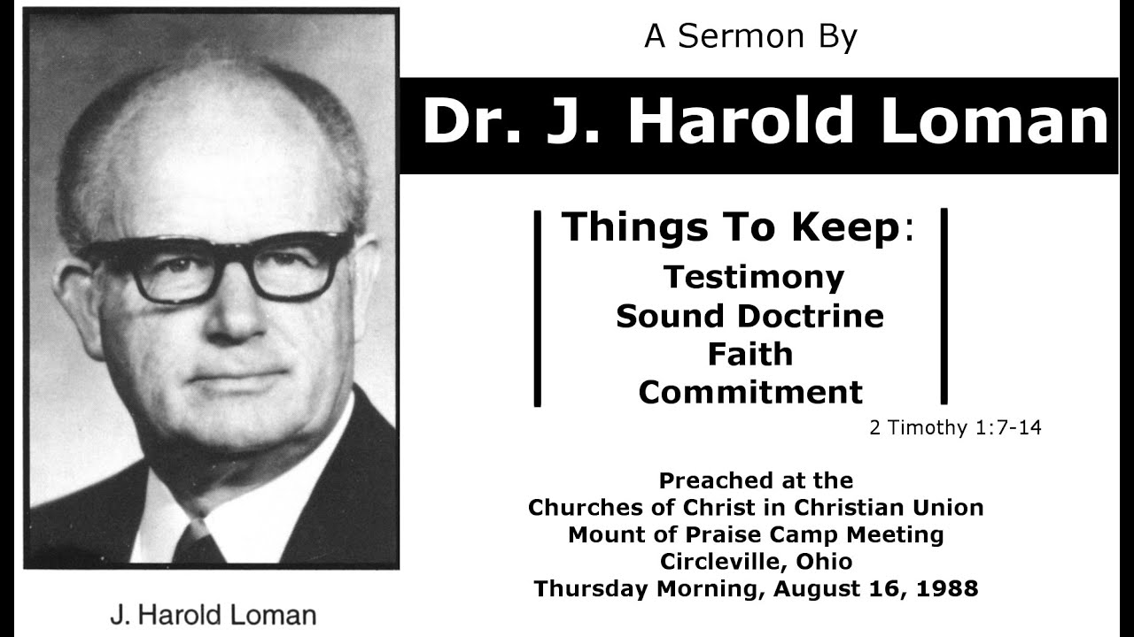 Dr. J. Harold Loman - Things To Keep - Aug. 16, 1988 - YouTube
