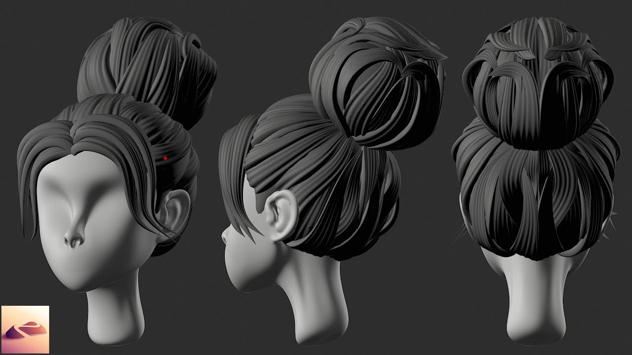How I make stylized hair in Nomad Sculpt |Time Lapse (Part 8) - YouTube
