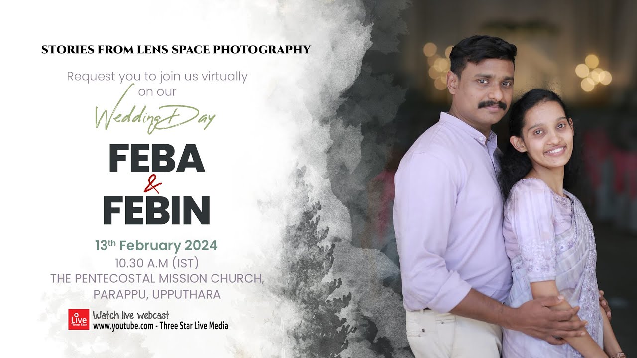 FEBA + FEBIN || WEDDING LIVE WEBCAST ON 13-02-2024 || LENSSPACE PHOTOGRAPHY | 99612 45083 ...