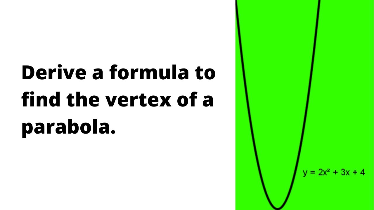 Derivation of formula to find vertex of a parabola/SEE - YouTube