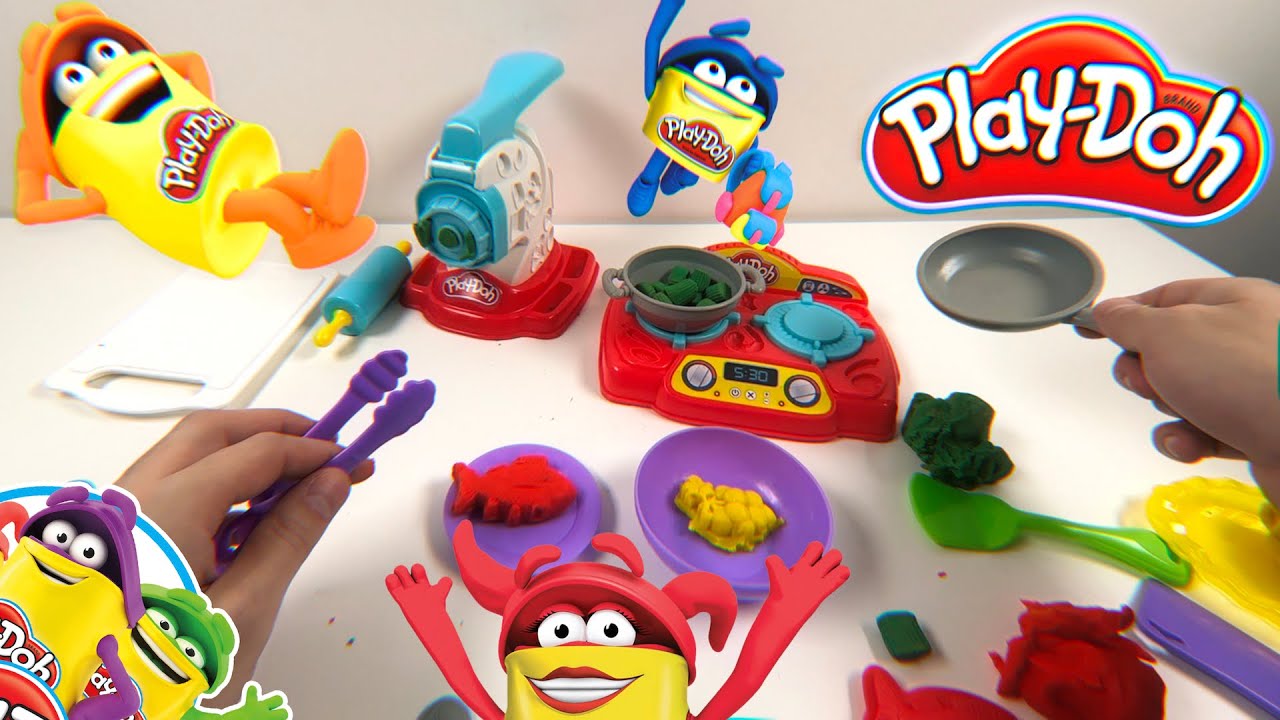 Playdoh Kitchen Cooking Play | Play Doh Kids Colours Fun - YouTube