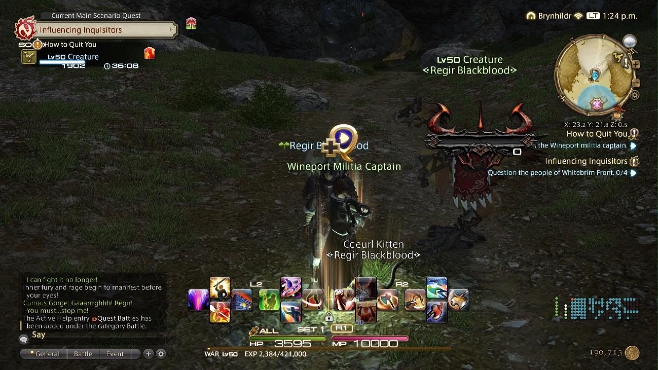 FINAL FANTASY XIV LEVEL 50 WARRIOR QUEST - YouTube