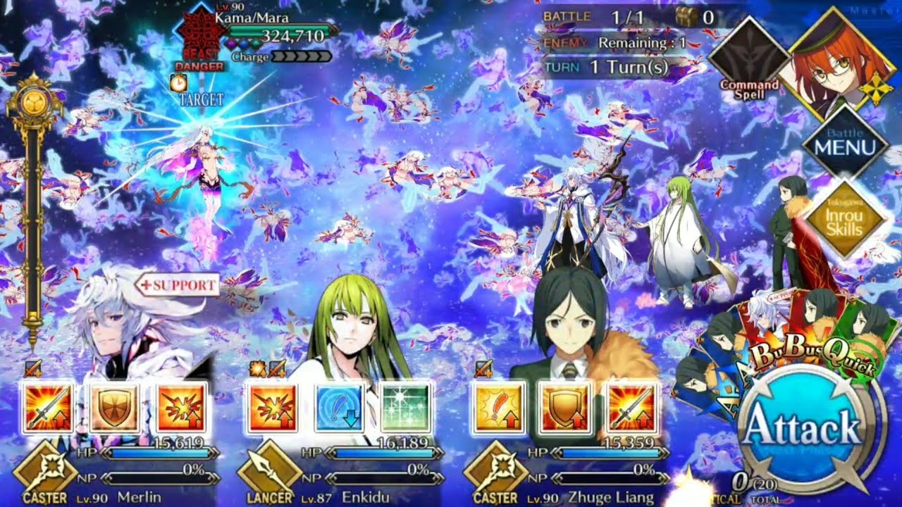 [Fgo] Kama beast III/L weakened vs Best clay Enkidu+team - YouTube