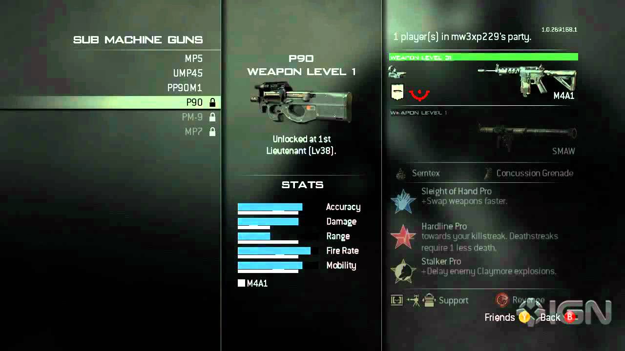Modern Warfare 3 Loadout Menu - YouTube