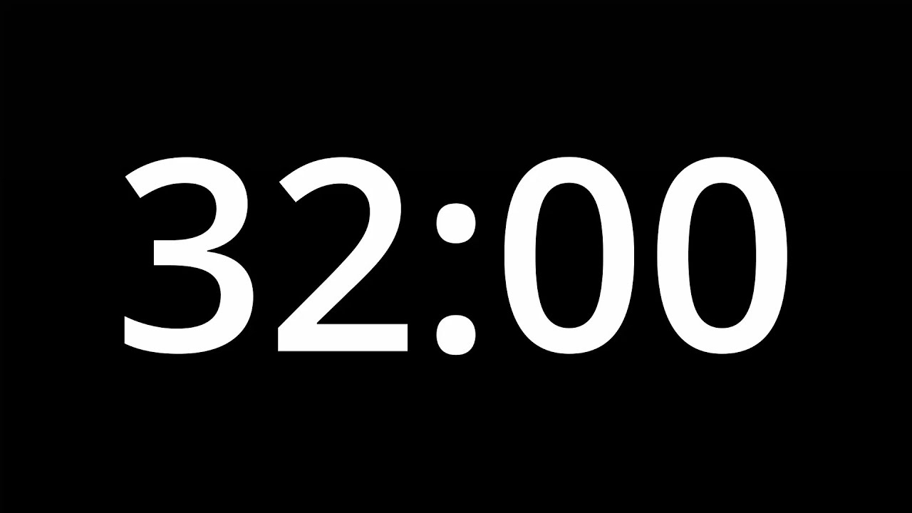 32 MINUTE TIMER - No Sound - Full HD 1080p - COUNTDOWN - YouTube
