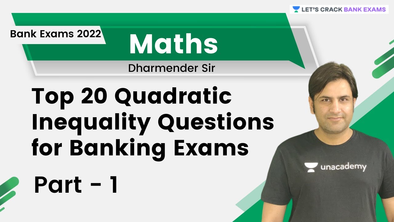 Top 20 Quadratic Inequality Questions for Banking Exams | Maths | By ...