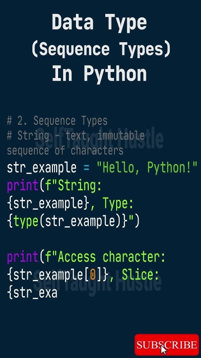 Data Type Sequence Types String In Python Coding Code Programming
