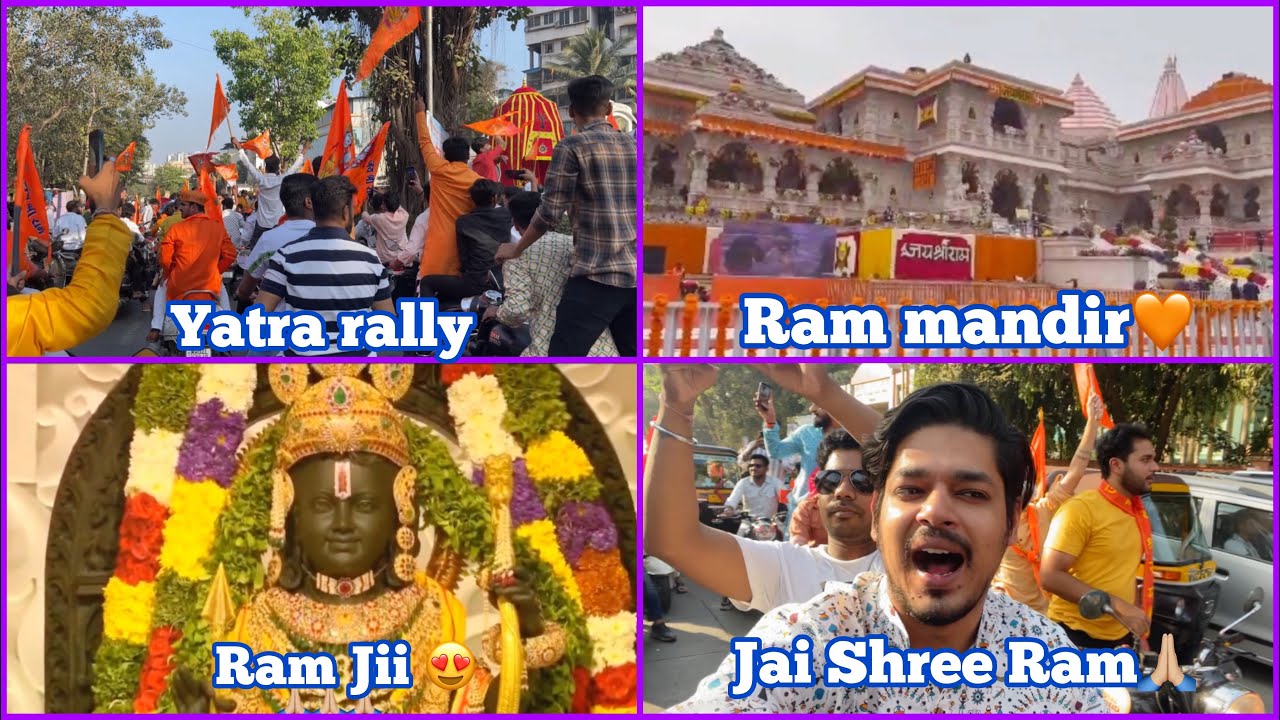 Ram ji yatra rally in mira road | Ram mandir pran pratishta in Ayodhya ...