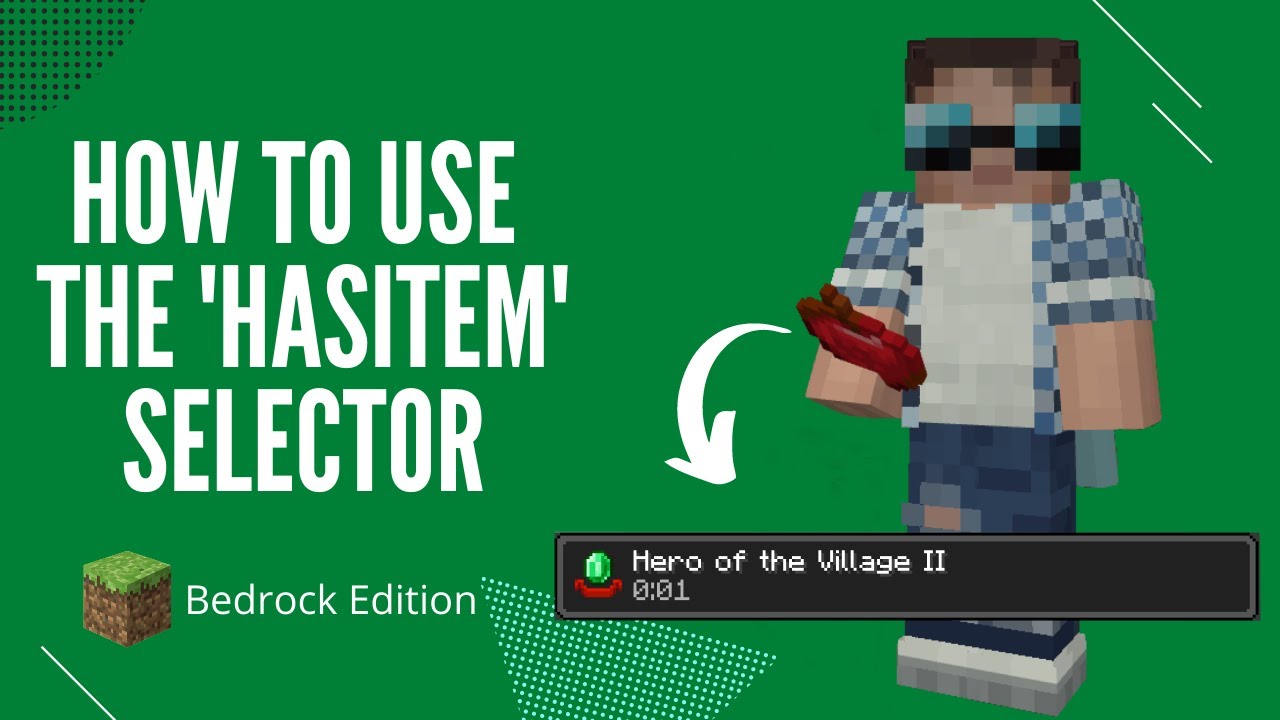 How To use the HasItem selector in Minecraft Bedrock edition / MCPE / SWITCH / XBOX ...