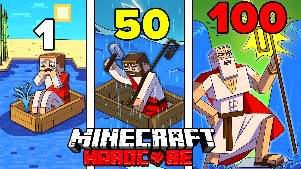 I Survived 100 DAYS as MOSES in HARDCORE Minecraft! - YouTube