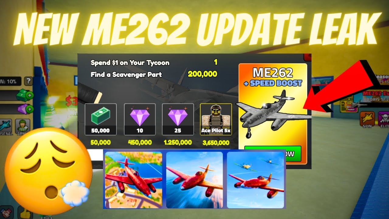 PLATINUM RED ME262 + SPEED BOOST IN MILITARY TYCOON ON ROBLOX - YouTube