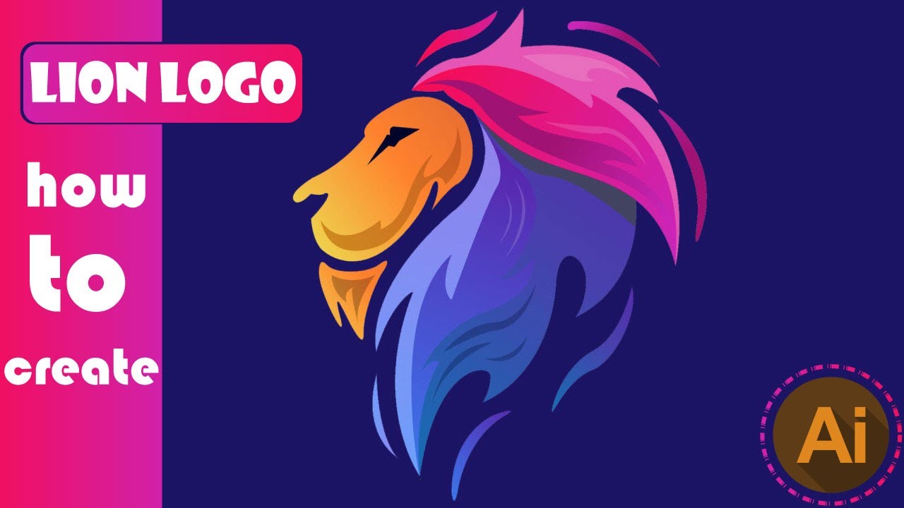 How to create vector lion logo from pencil Sketch | illustrator ...