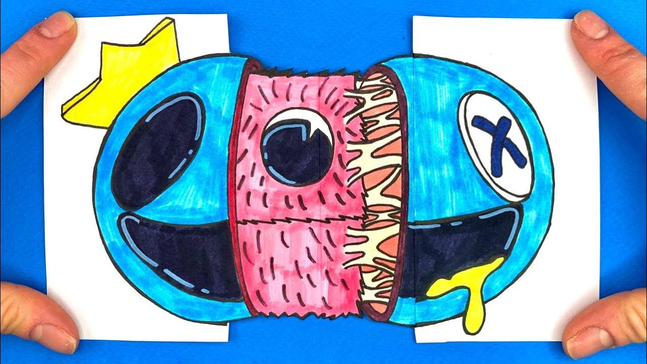 Drawing Rainbow Blue who have Boxy Boo Inside! How to Draw Project ...