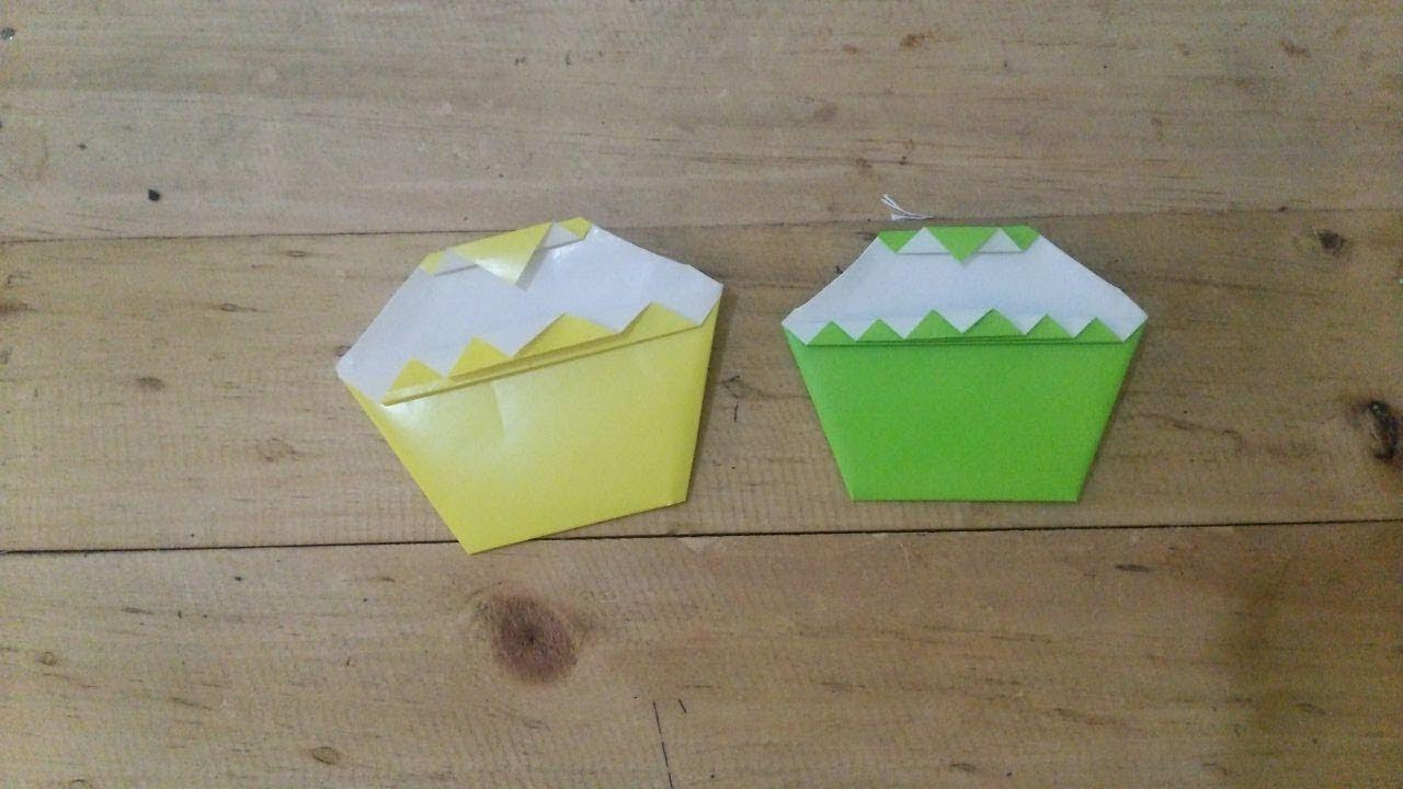 Easy Origami Cupcake | Cara Membuat Origami Cupcake - YouTube