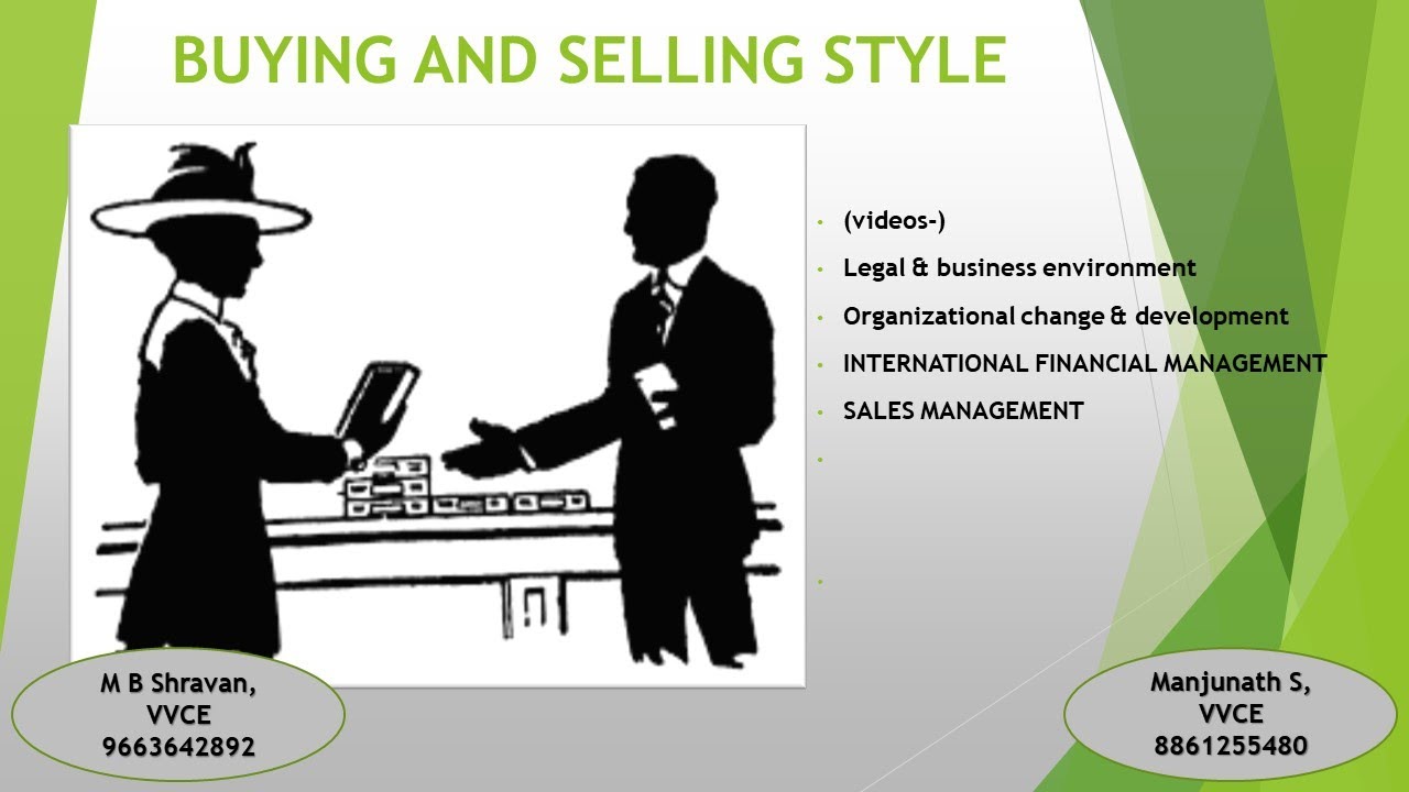SELLING AND BUYING STYLES-SALES MANAGEMENT - YouTube