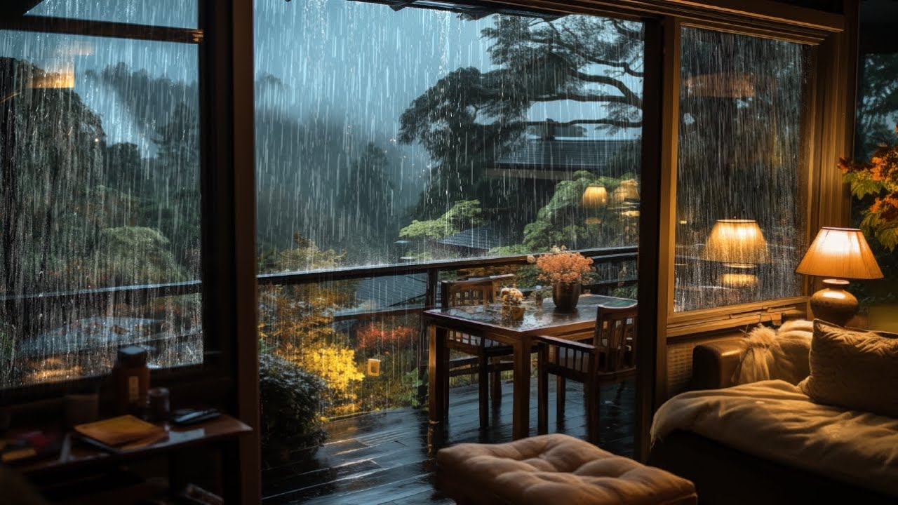 Fall into a deep sleep w/ Rain Sounds - Rain Falling outside the window ...